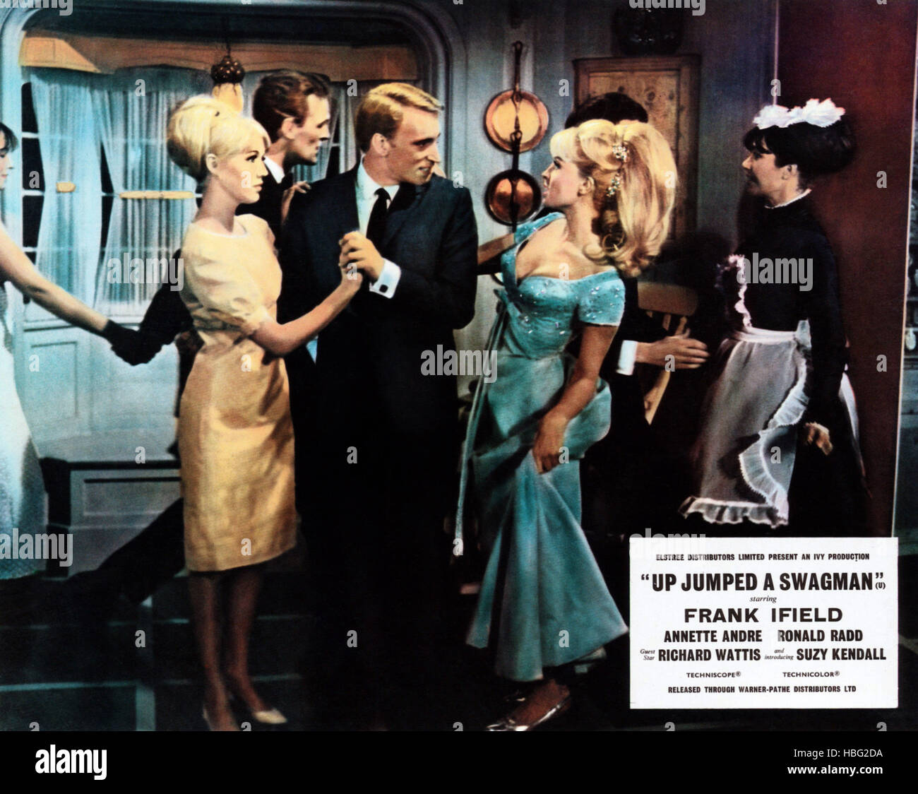 UP JUMPED A SWAGMAN, from left: Suzy Kendall, Frank Ifield, Annette ...