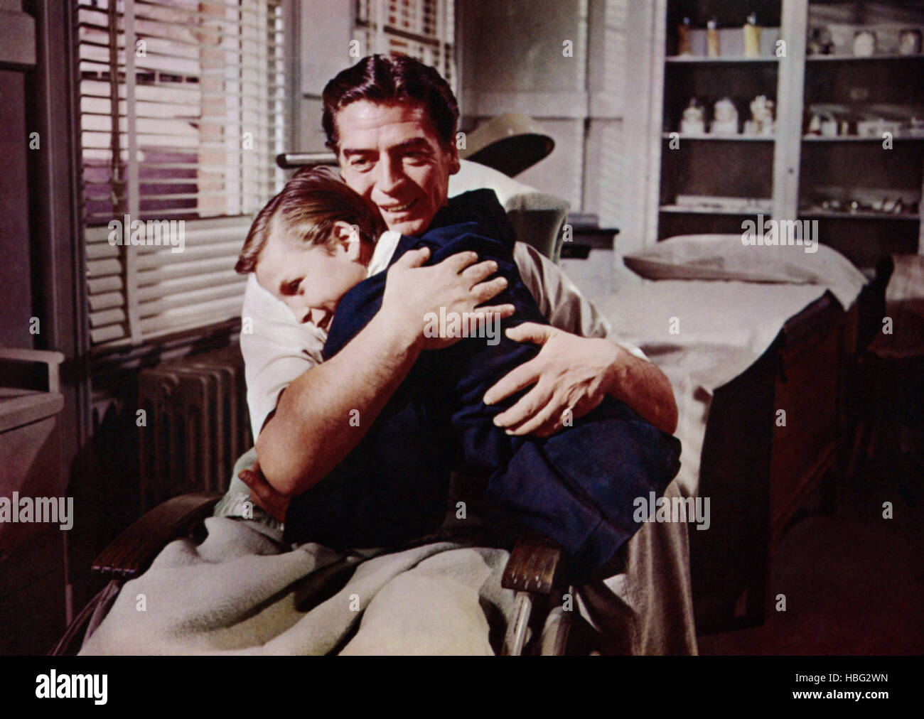 VIOLENT SATURDAY, Billy Chapin (front), Victor Mature, 1955, TM ...