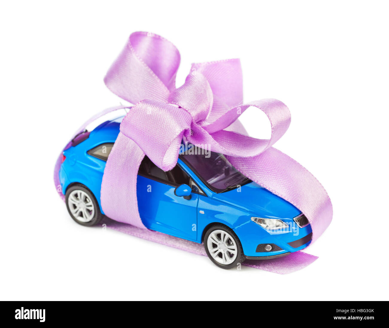 Car with bow as gift Stock Photo - Alamy