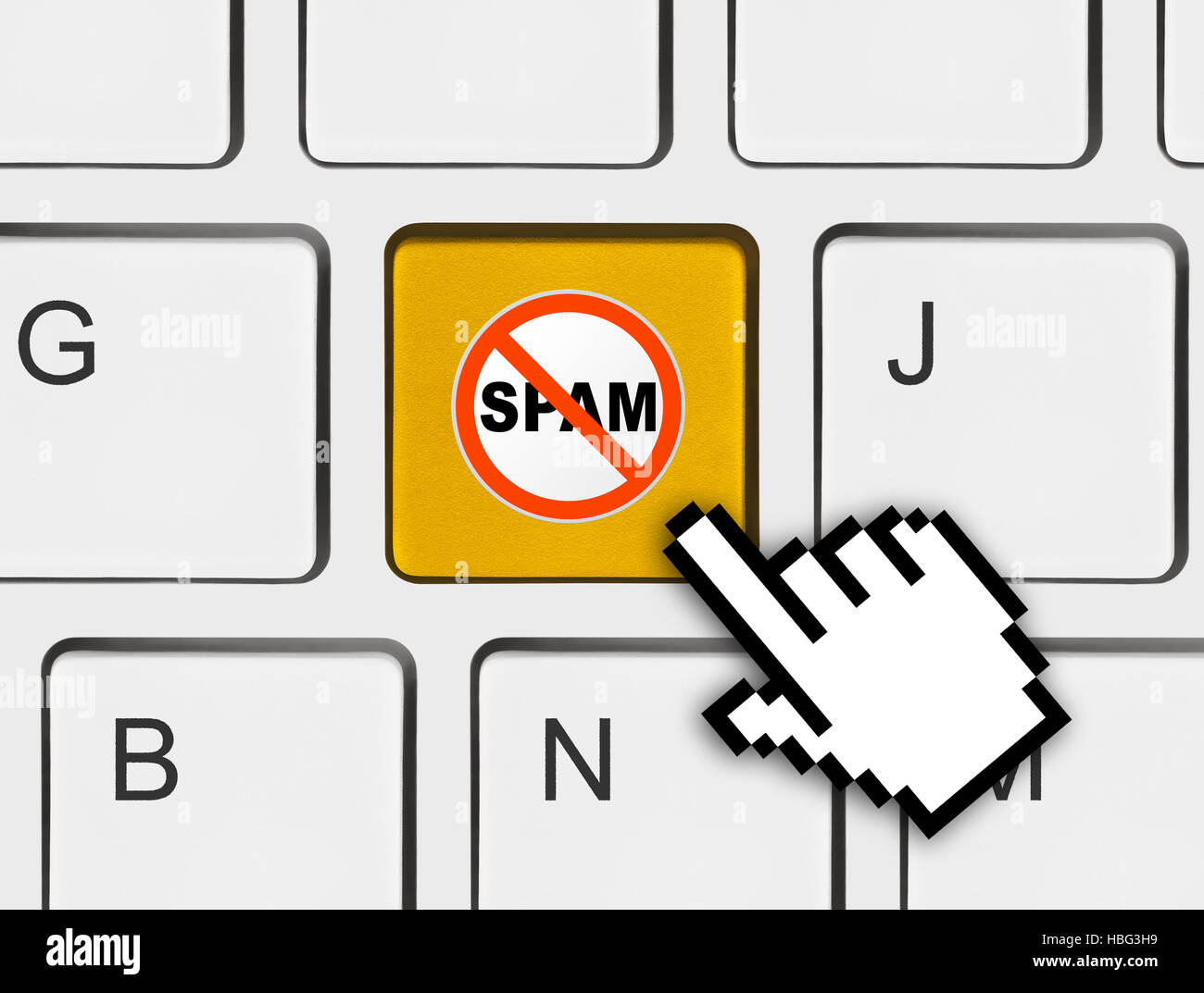 Computer keyboard with No SPAM key Stock Photo - Alamy