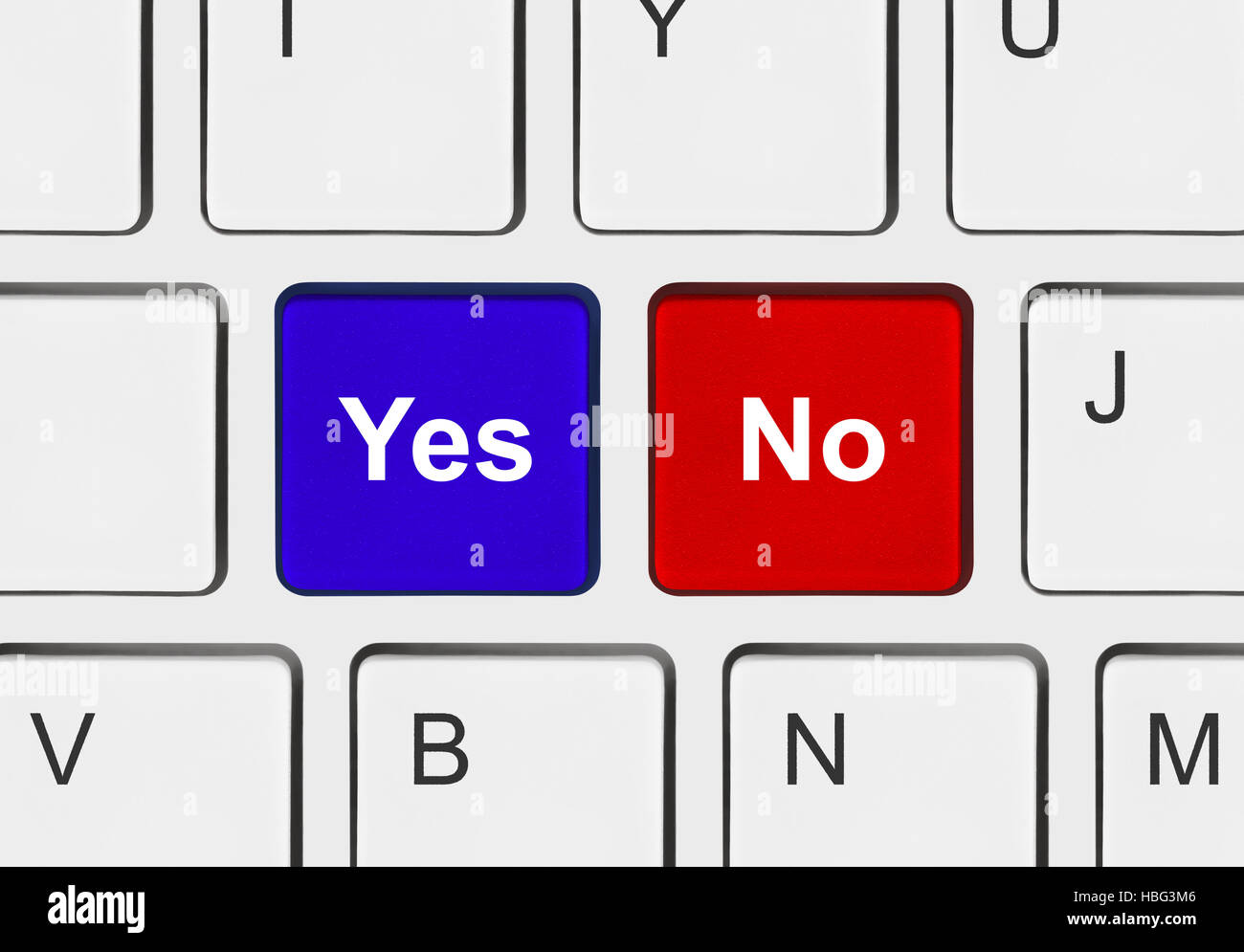 Computer keyboard with Yes and No keys Stock Photo - Alamy