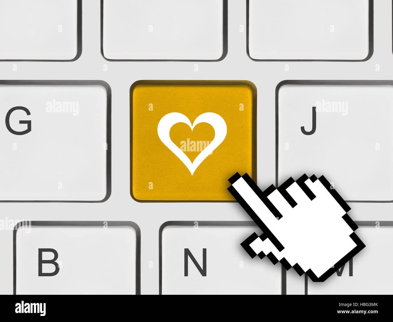 Computer keyboard with love key Stock Photo - Alamy