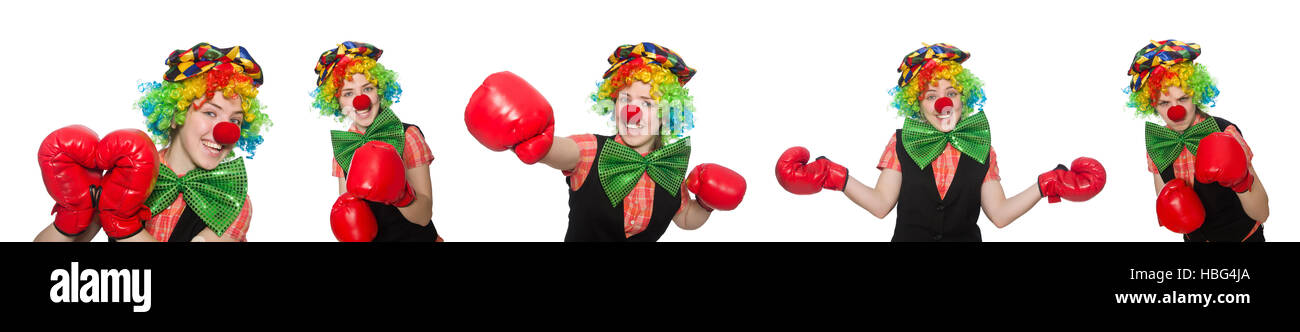 Clown in various poses isolated on white Stock Photo - Alamy