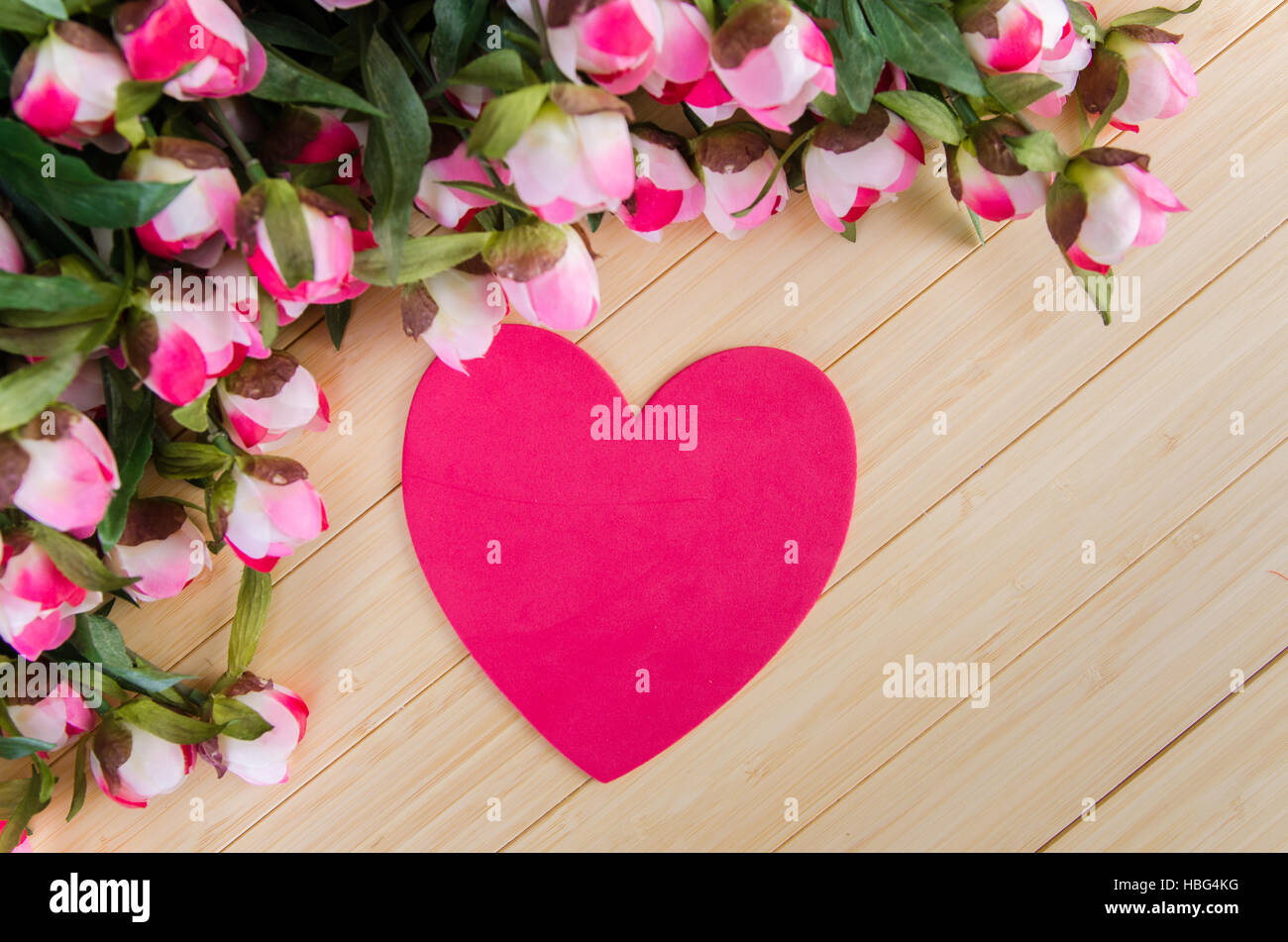 Roses and heart shape card for your message Stock Photo - Alamy