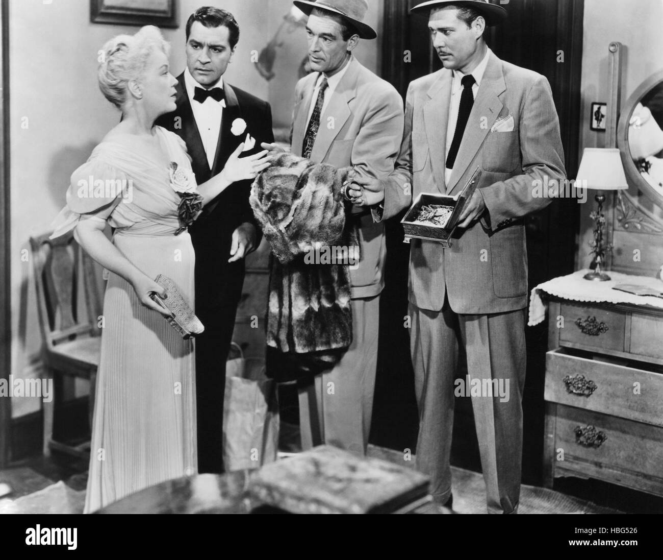 ACCORDING TO MRS. HOYLE, from left: Spring Byington, Anthony Caruso ...