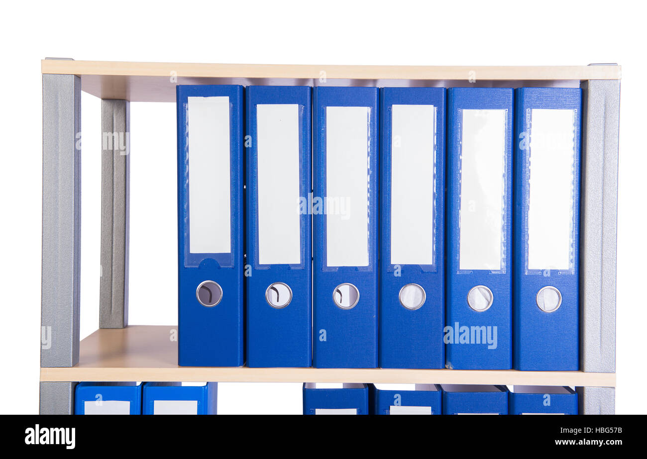 Many binder folders on the shelf Stock Photo - Alamy