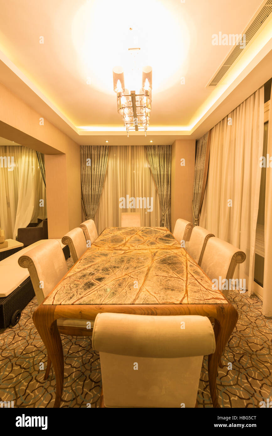 Modern interior of dining room Stock Photo - Alamy