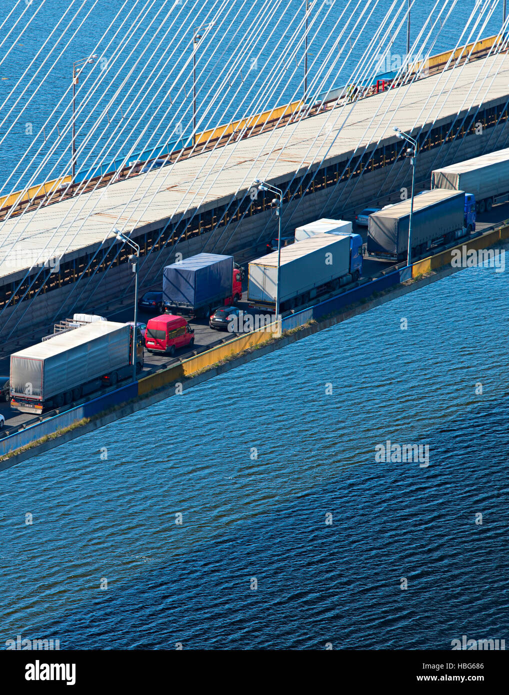 Traffic jam on a bridge Stock Photo - Alamy