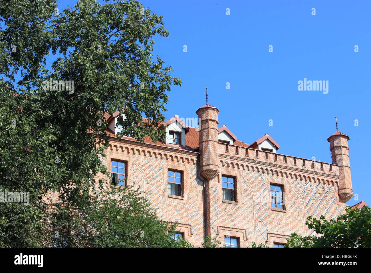 Mazury. Restored Teutonic castle in Ryn Stock Photo - Alamy