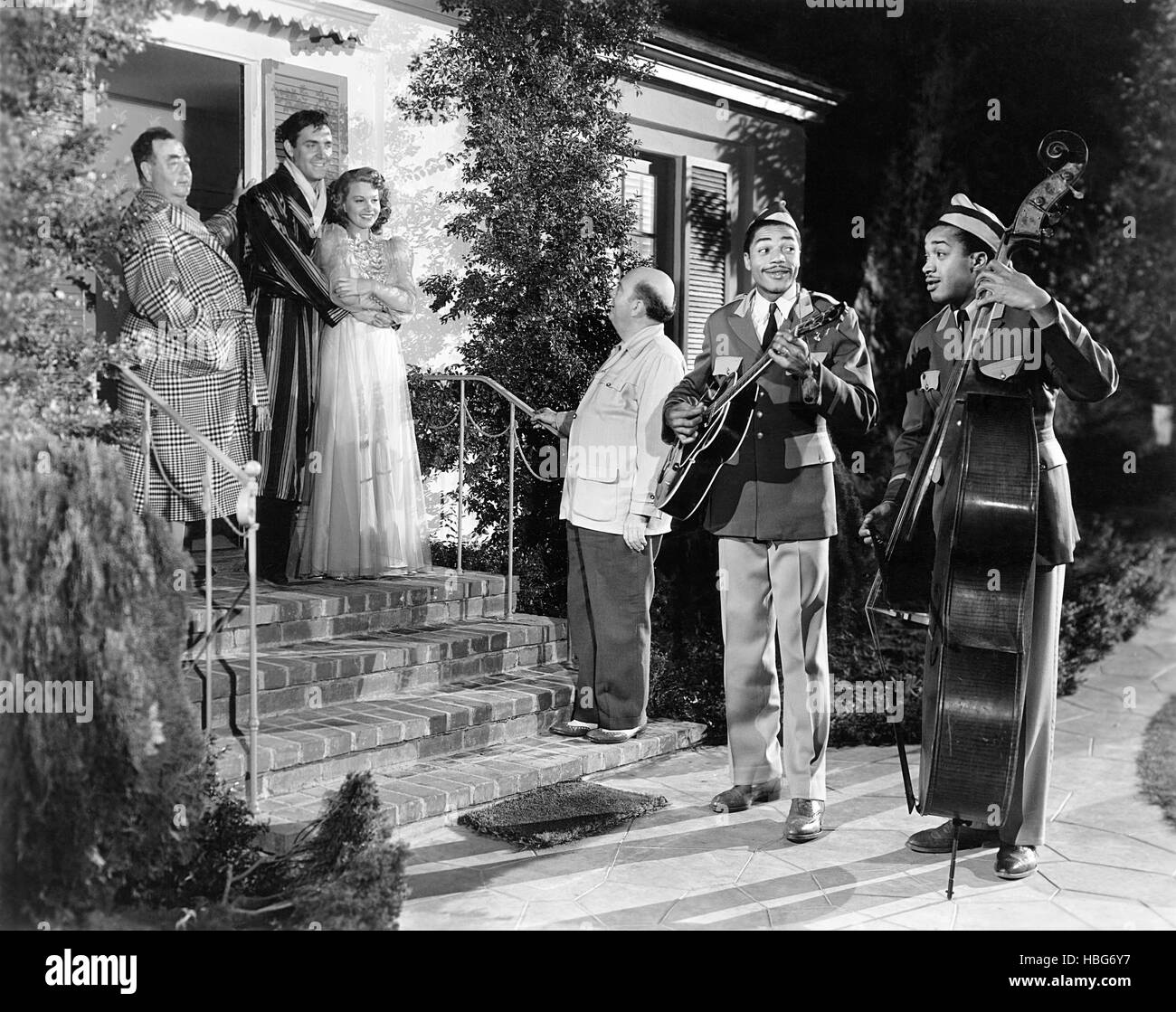 ALMOST MARRIED, from left, Eugene Pallette, Robert Paige, Jane Frazee ...