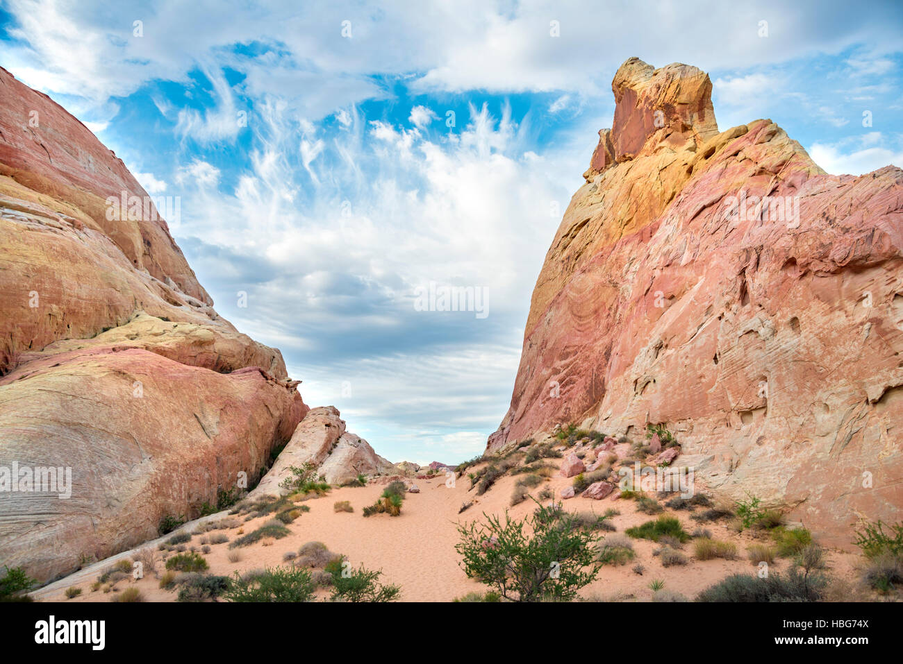 Orange-red rock formations, sandstone, White Domes Trail, Valley of ...