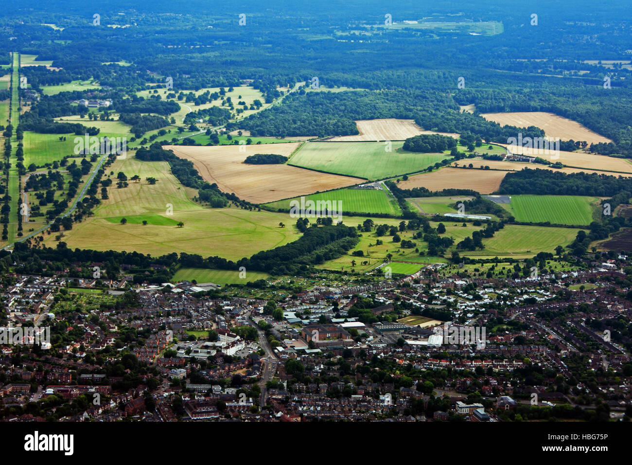 Aerial view harvest fields forest hi-res stock photography and images ...