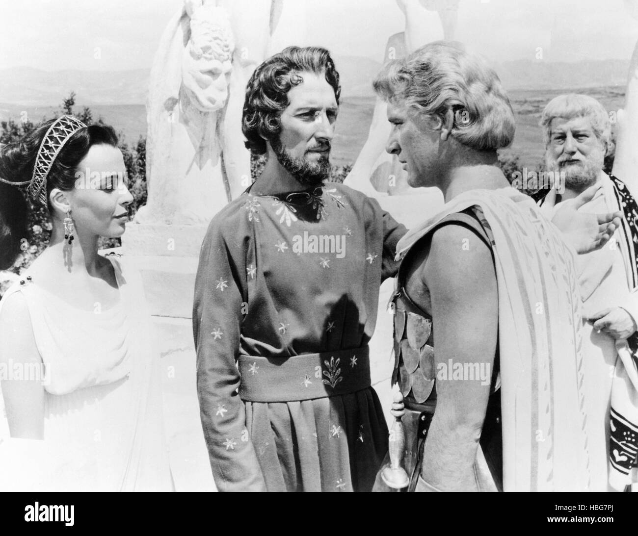 ALEXANDER THE GREAT, front from left: Claire Bloom, Peter Cushing ...