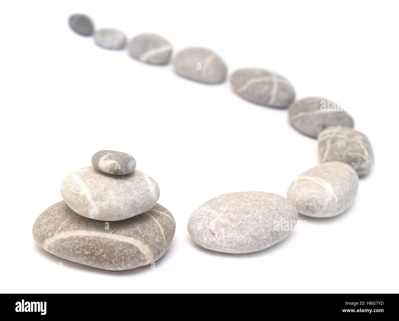 row of pebbles Stock Photo - Alamy