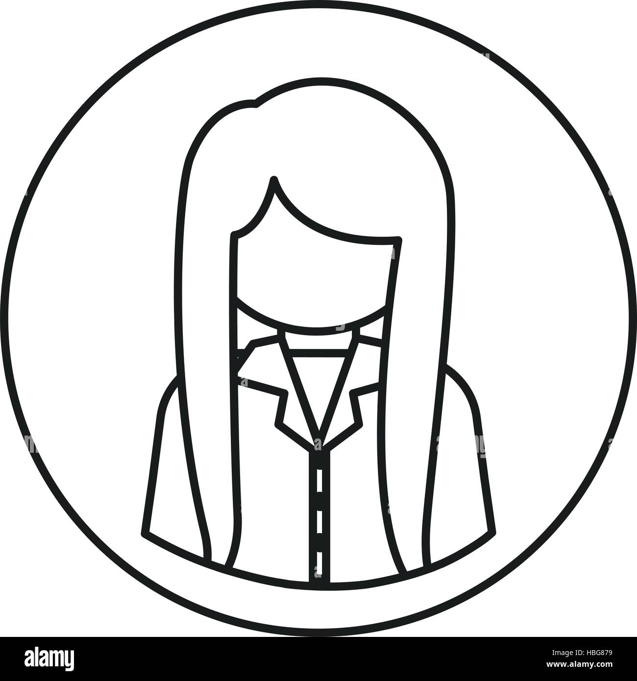 Woman icon. Girl female avatar person people and human theme. Isolated ...