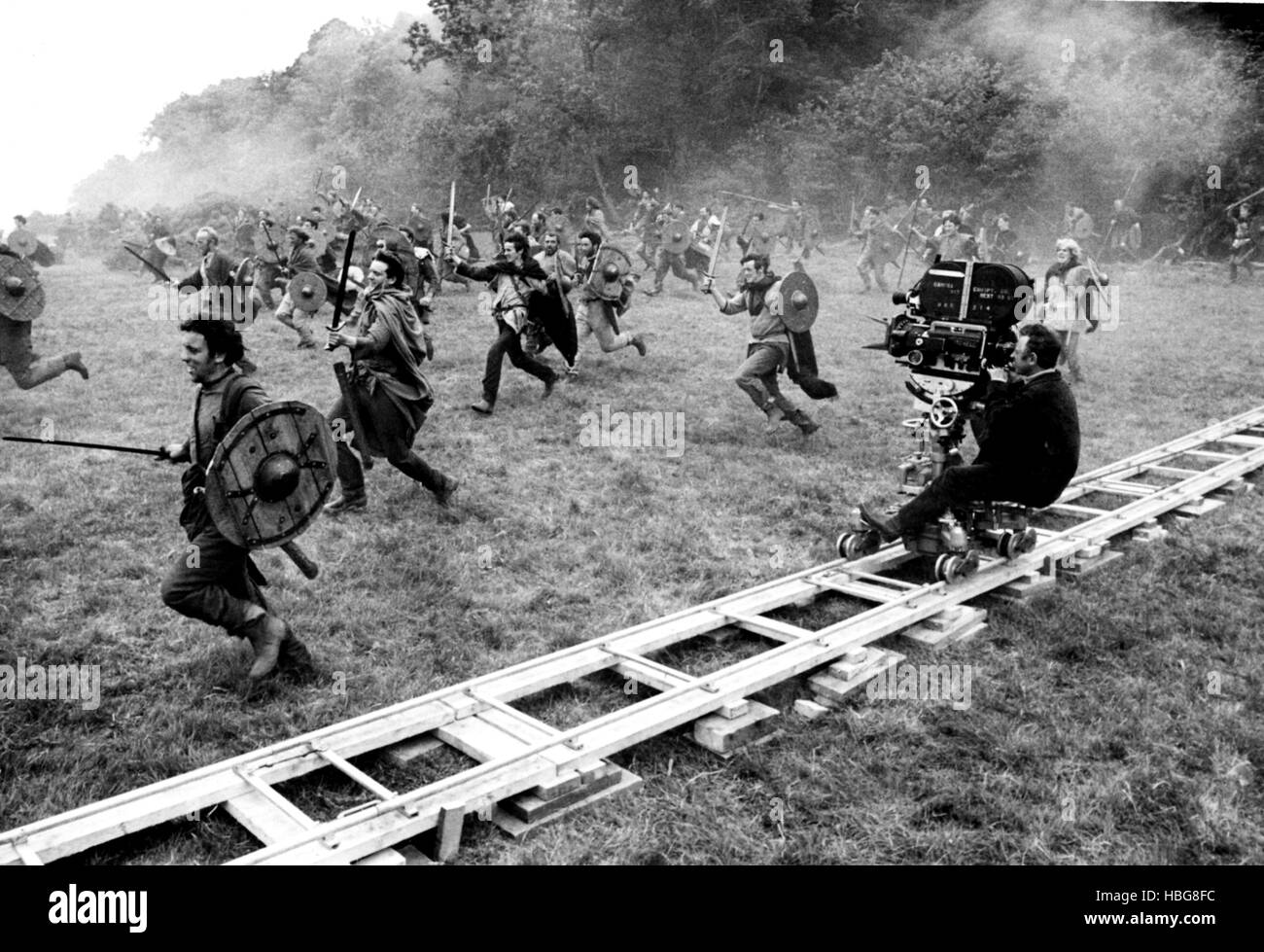 ALFRED THE GREAT, director Clive Donner (at camera) shooting a scene on ...