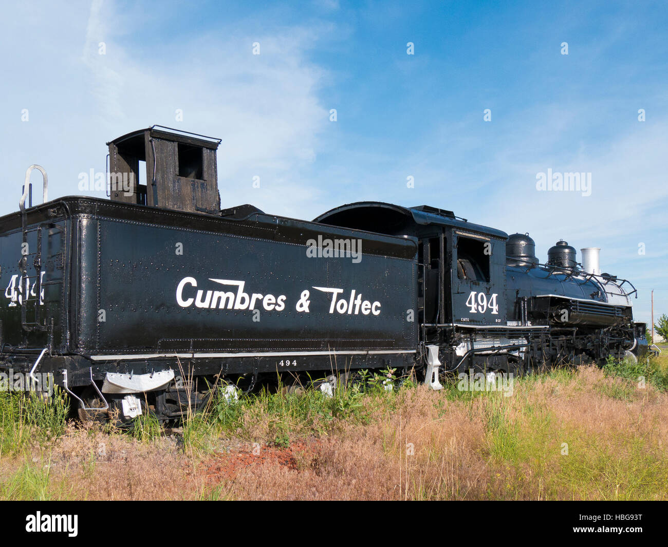 Steam engine locomotive 494, Cumbres & Toltec narrow gauge railroad ...