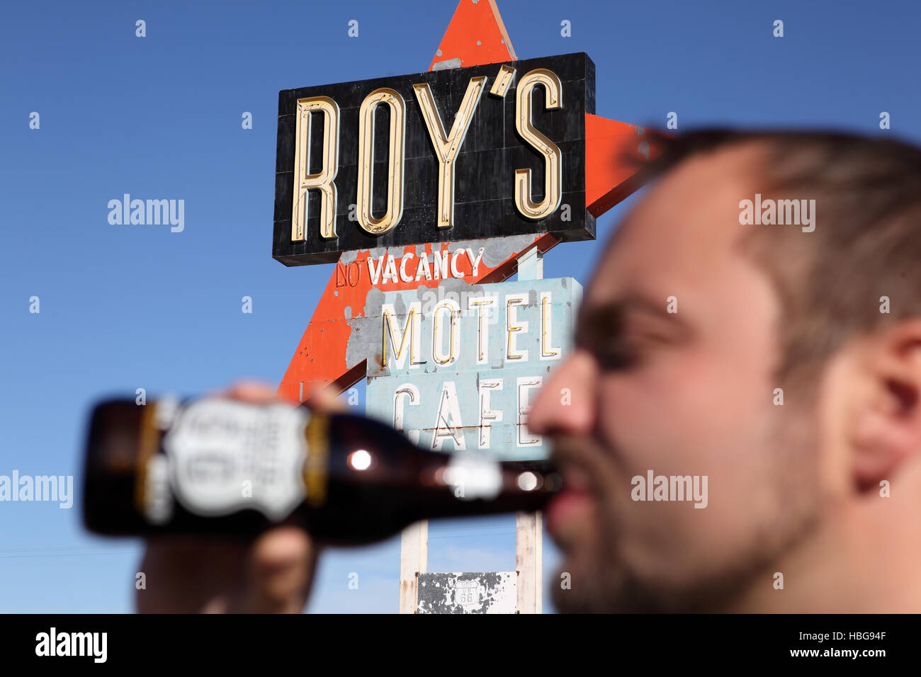 man drinking root beer Stock Photo - Alamy