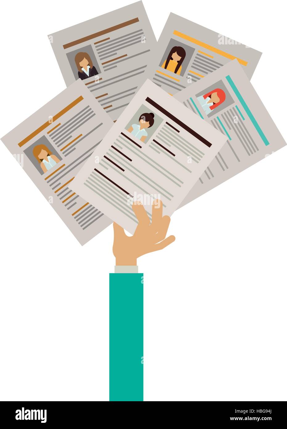 Document icon. Human resources search and employee theme. Isolated ...