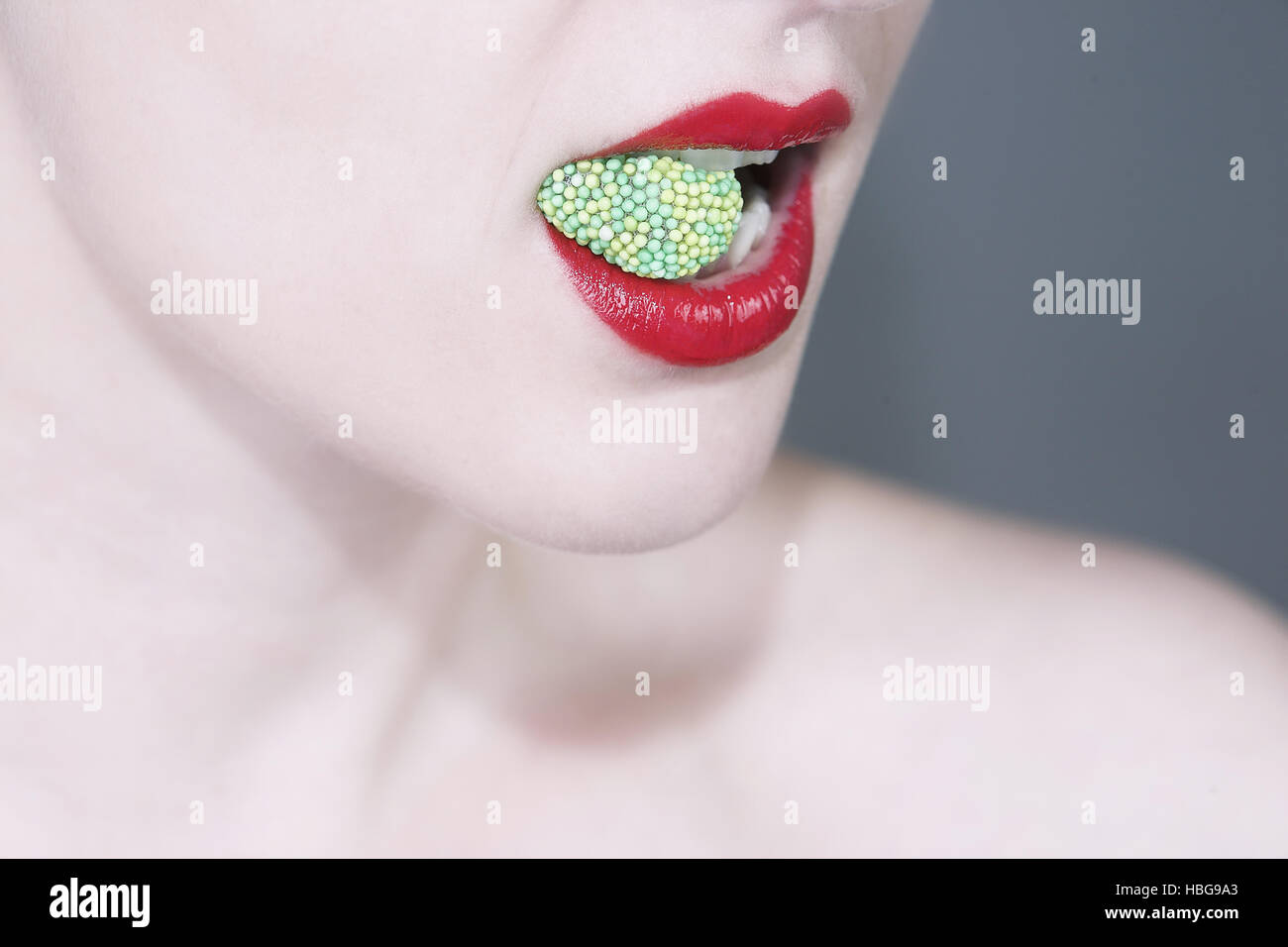 Biting lips woman hi-res stock photography and images - Alamy