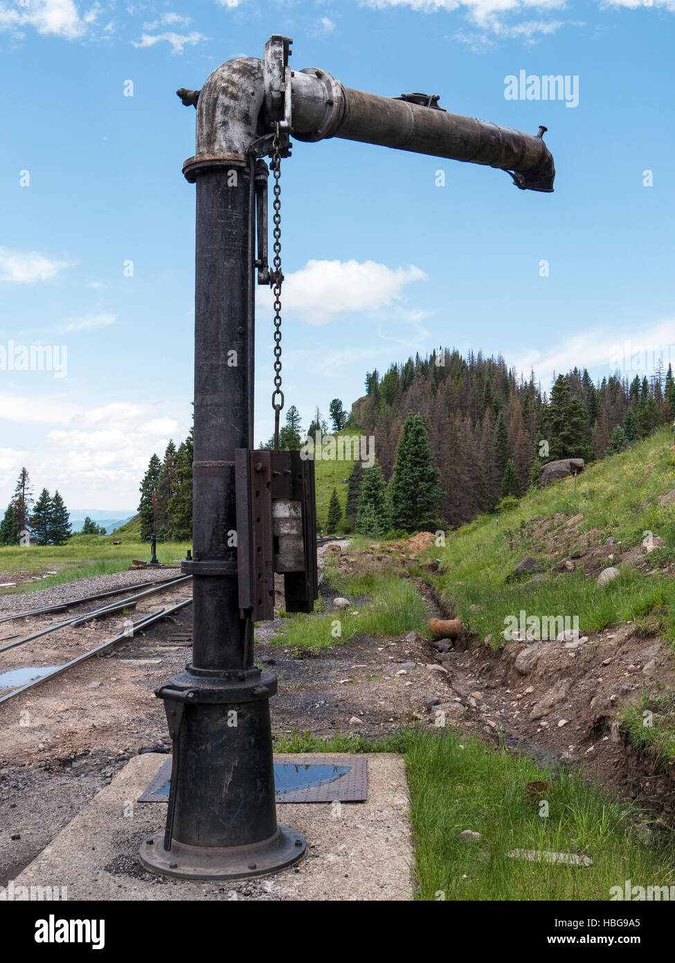 Water filler spout on Cumbres Pass, Cumbres & Toltec Scenic Railroad ...