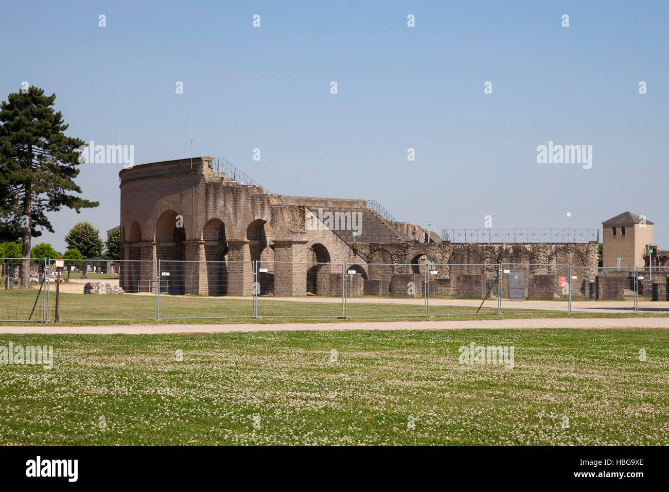 Amphitheater in Archaeologiepark Park, APX, Xanten, Lower Rhine, North ...