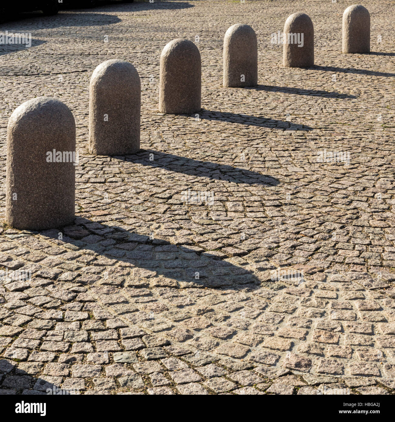 Stone bollards in 4th St NW driveway of the National Gallery of Art ...