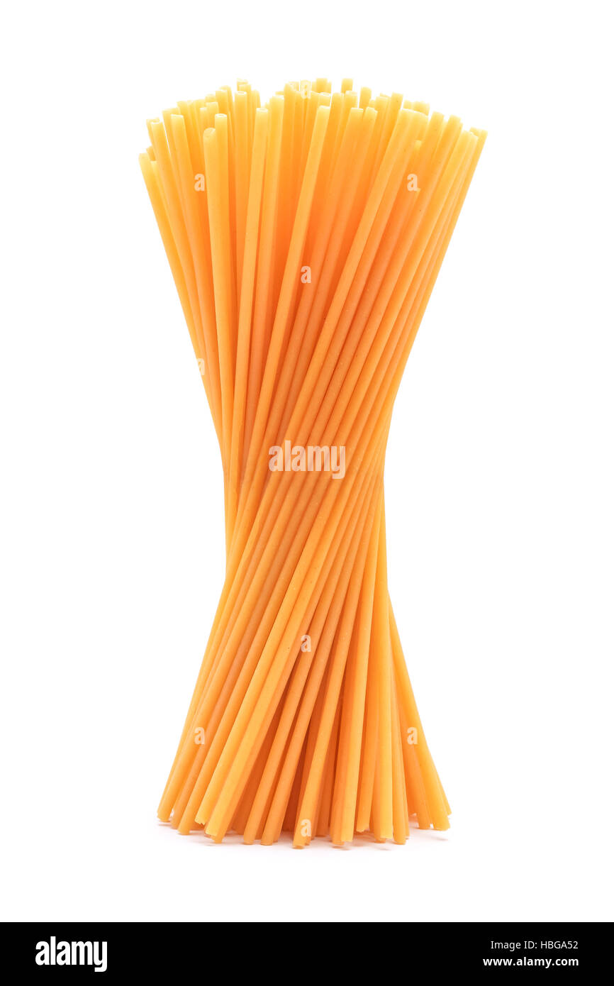 spaghetti bucatini pasta studio isolated Stock Photo - Alamy