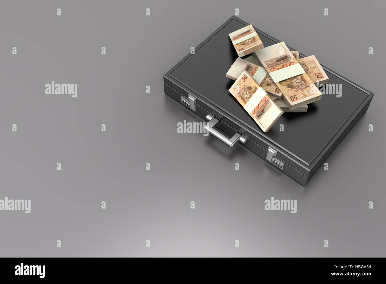 Briefcase with Cash Stock Photo - Alamy