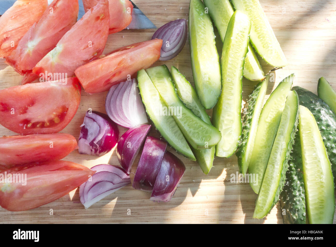 cut vegetables on board Stock Photo - Alamy