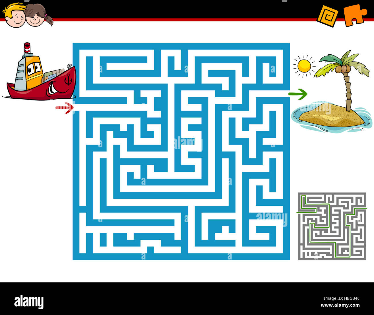 maze activity for children Stock Photo - Alamy