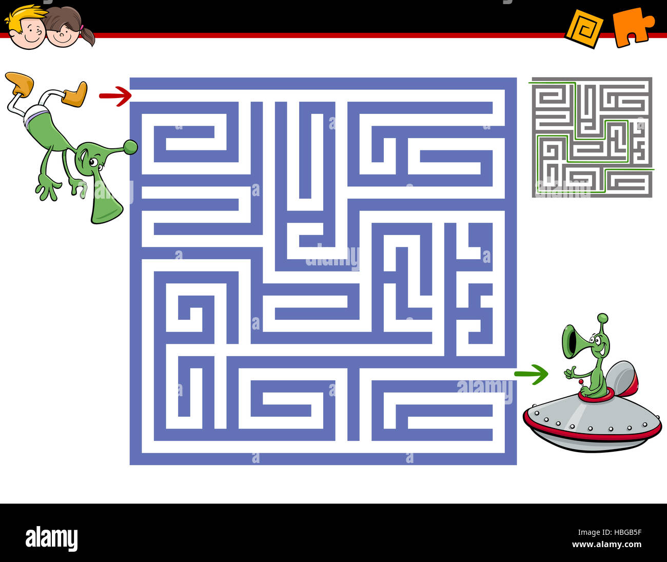 maze activity for kids Stock Photo - Alamy