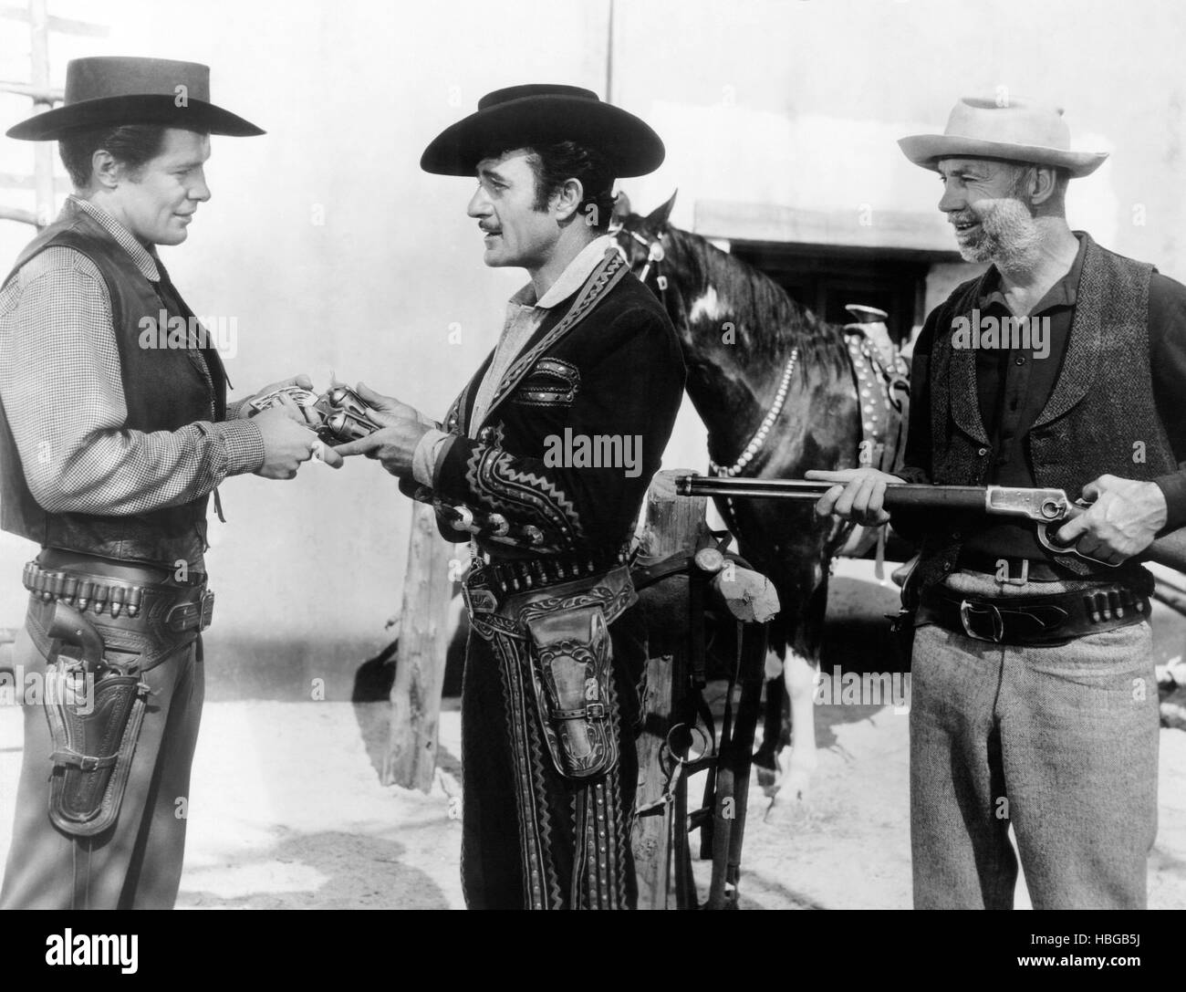 APACHE WAR SMOKE, from left: Robert Horton, Gilbert Roland, Hank Worden ...