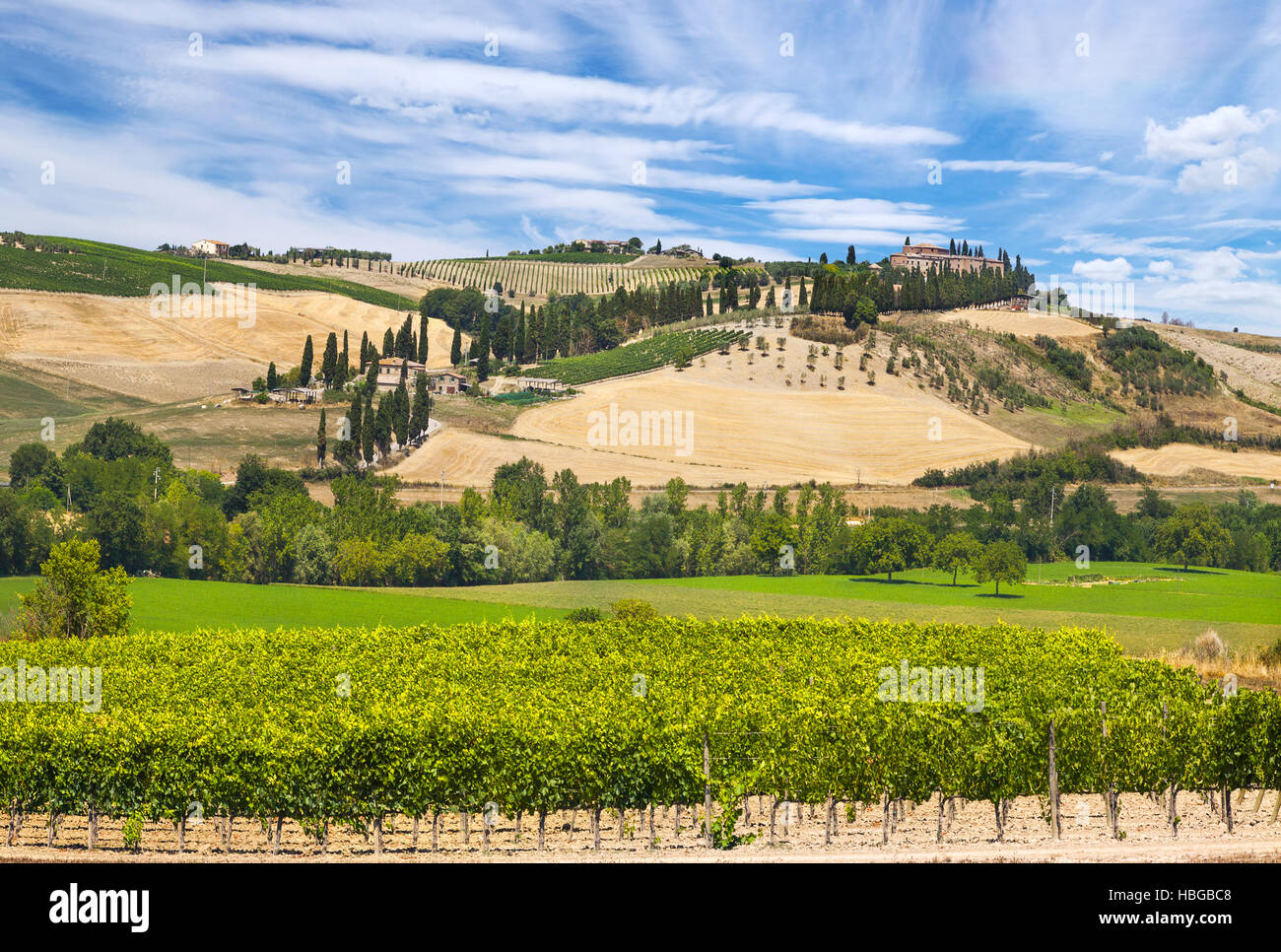 Typical Italian landscape in Tuscany Stock Photo - Alamy