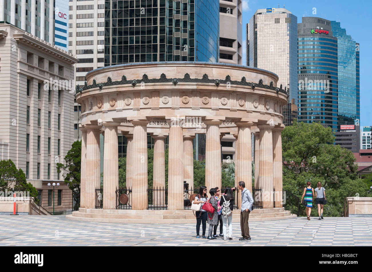 Anzac Square War Memorial and CBD buildings, Brisbane City, Brisbane ...