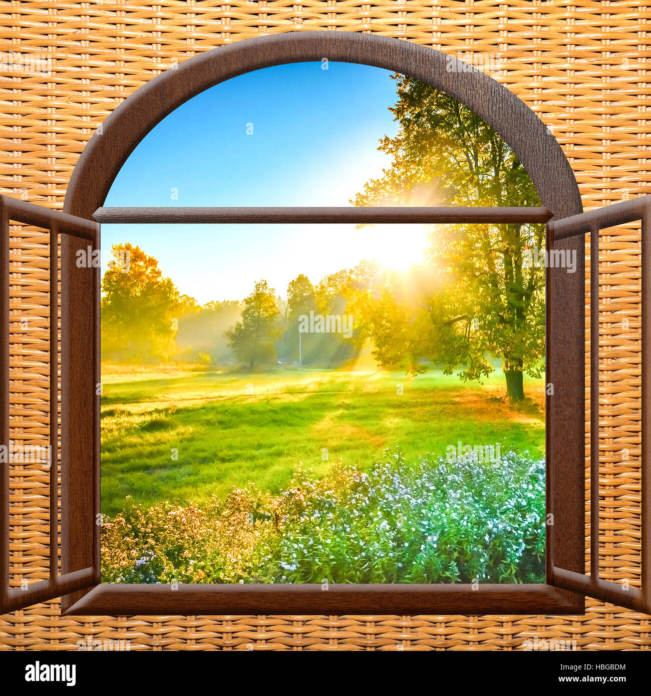 sunrise view from the window Stock Photo - Alamy