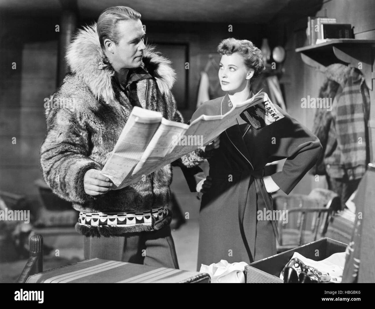 ARCTIC FLIGHT, from left: Wayne Morris, Lola Albright, 1952 Stock Photo ...