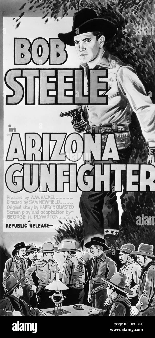 ARIZONA GUNFIGHTER, US poster, Bob Steele, 1937 Stock Photo - Alamy