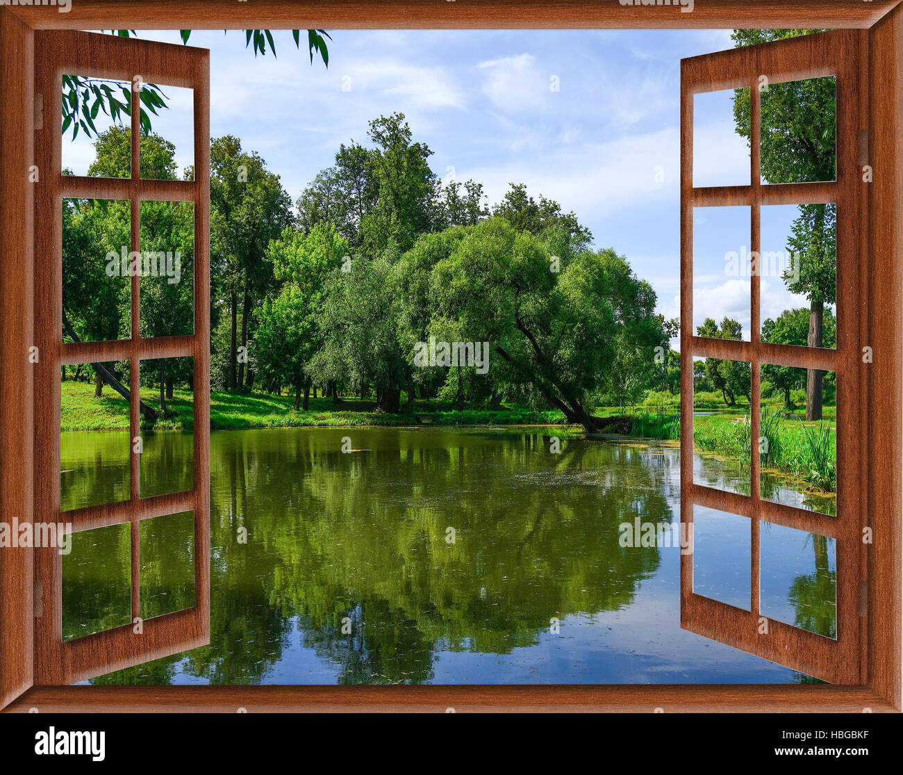 views of the pond Stock Photo - Alamy