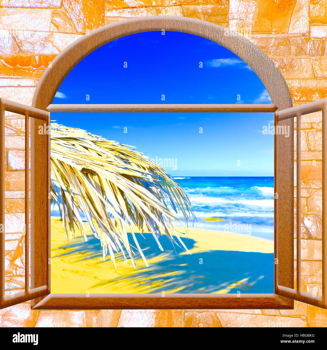 Ocean view window Stock Photo - Alamy