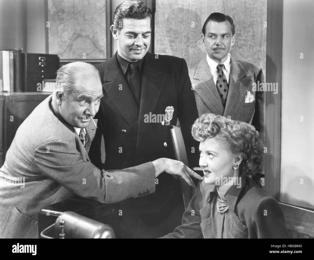 ARSON, INC., from left: Edward Brophy, Robert Lowery, Marcia Mae Jones, Douglas Fowley (rear ...