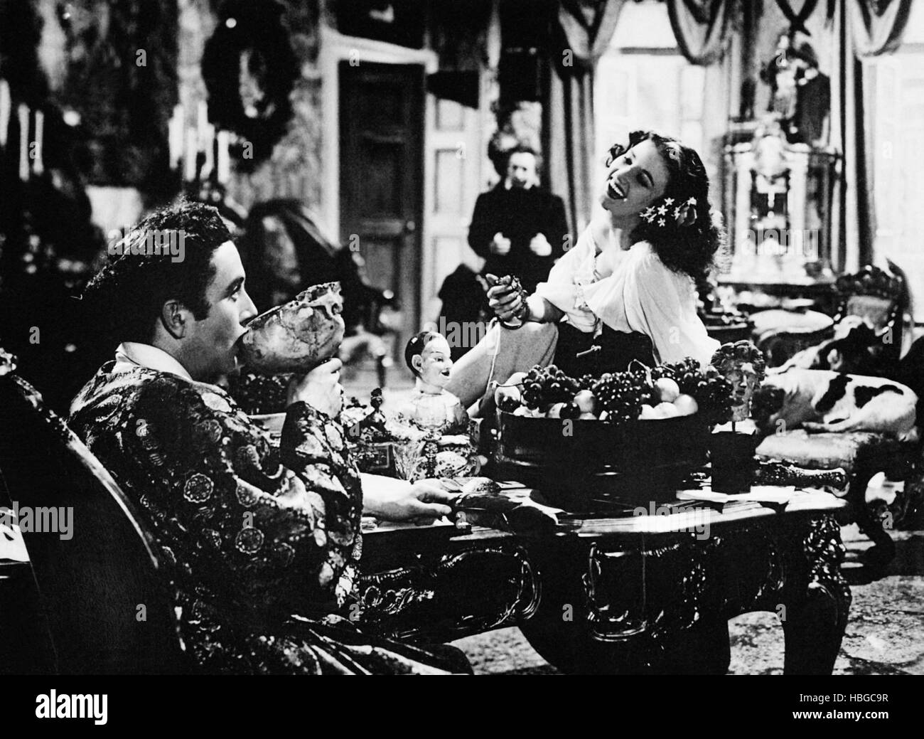 THE BAD LORD BYRON, Dennis Price as Lord Byron (left), 1949 Stock Photo ...