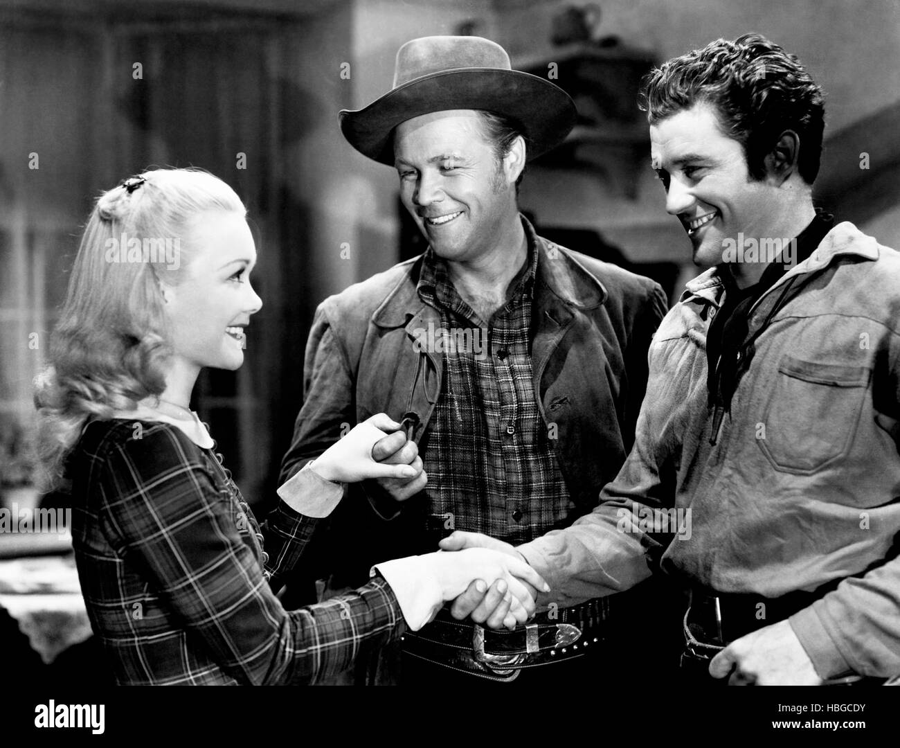 BAD MEN OF MISSOURI, from left: Jane Wyman, Wayne Morris, Dennis Morgan ...