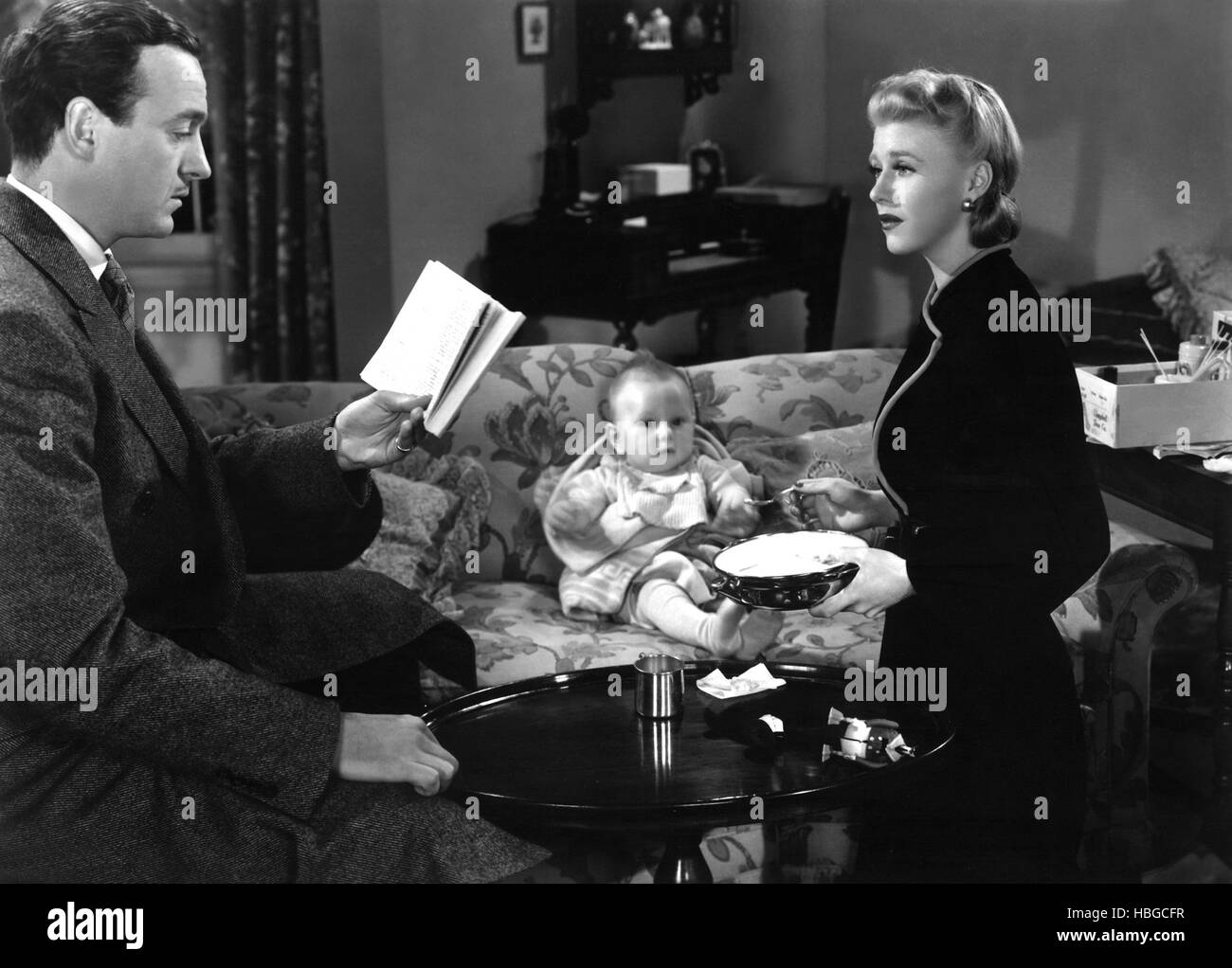 BACHELOR MOTHER, David Niven, Elbert Coplen, Jr., (baby), Ginger Rogers ...