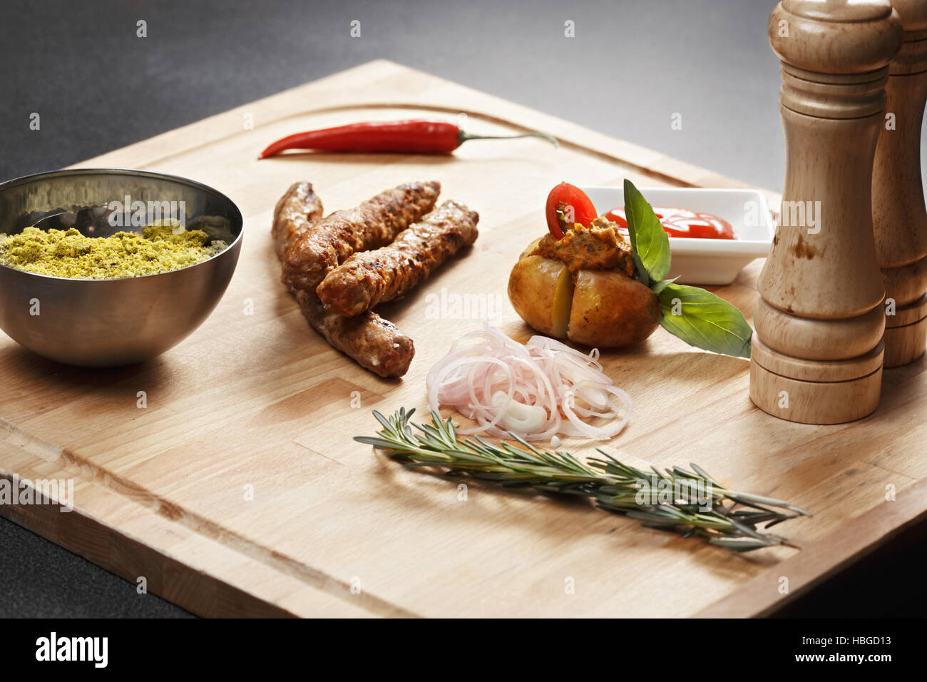 Cevapcici sausages meal Stock Photo - Alamy