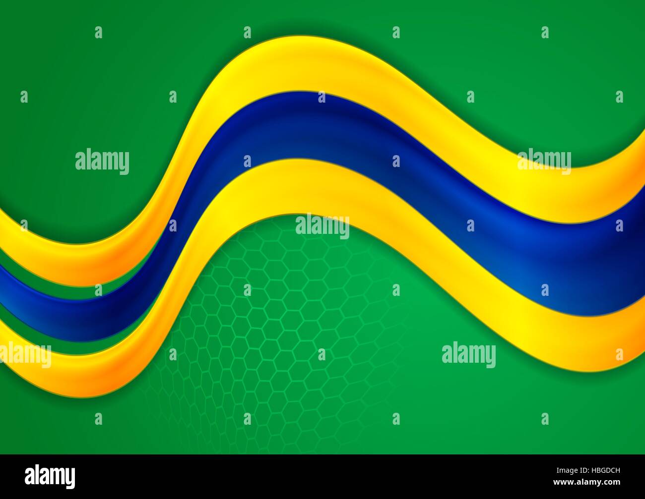 Brazil colors abstract smooth wavy background Stock Photo - Alamy