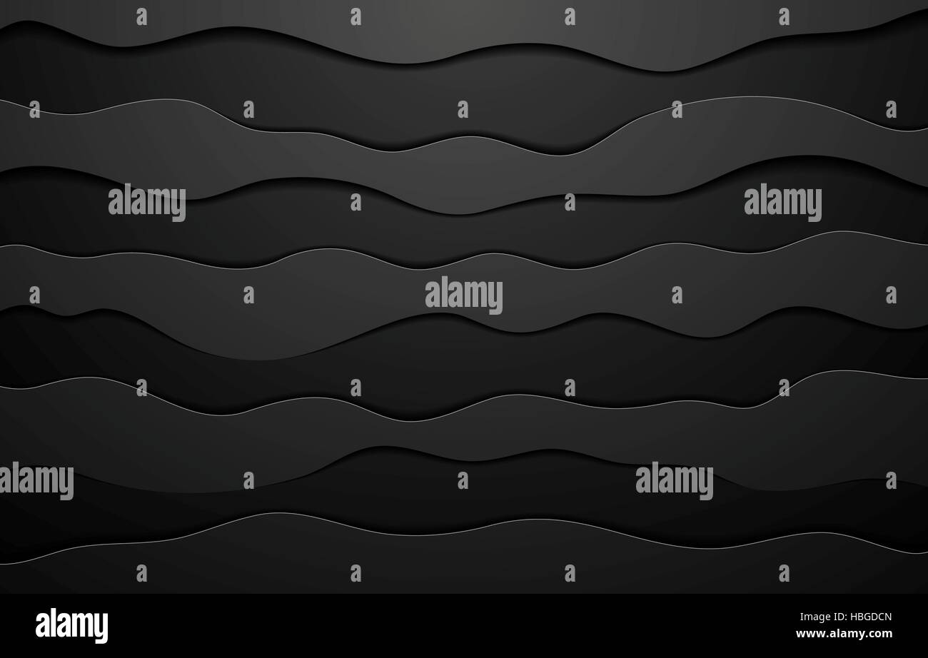 Black concept wavy abstract background Stock Photo - Alamy
