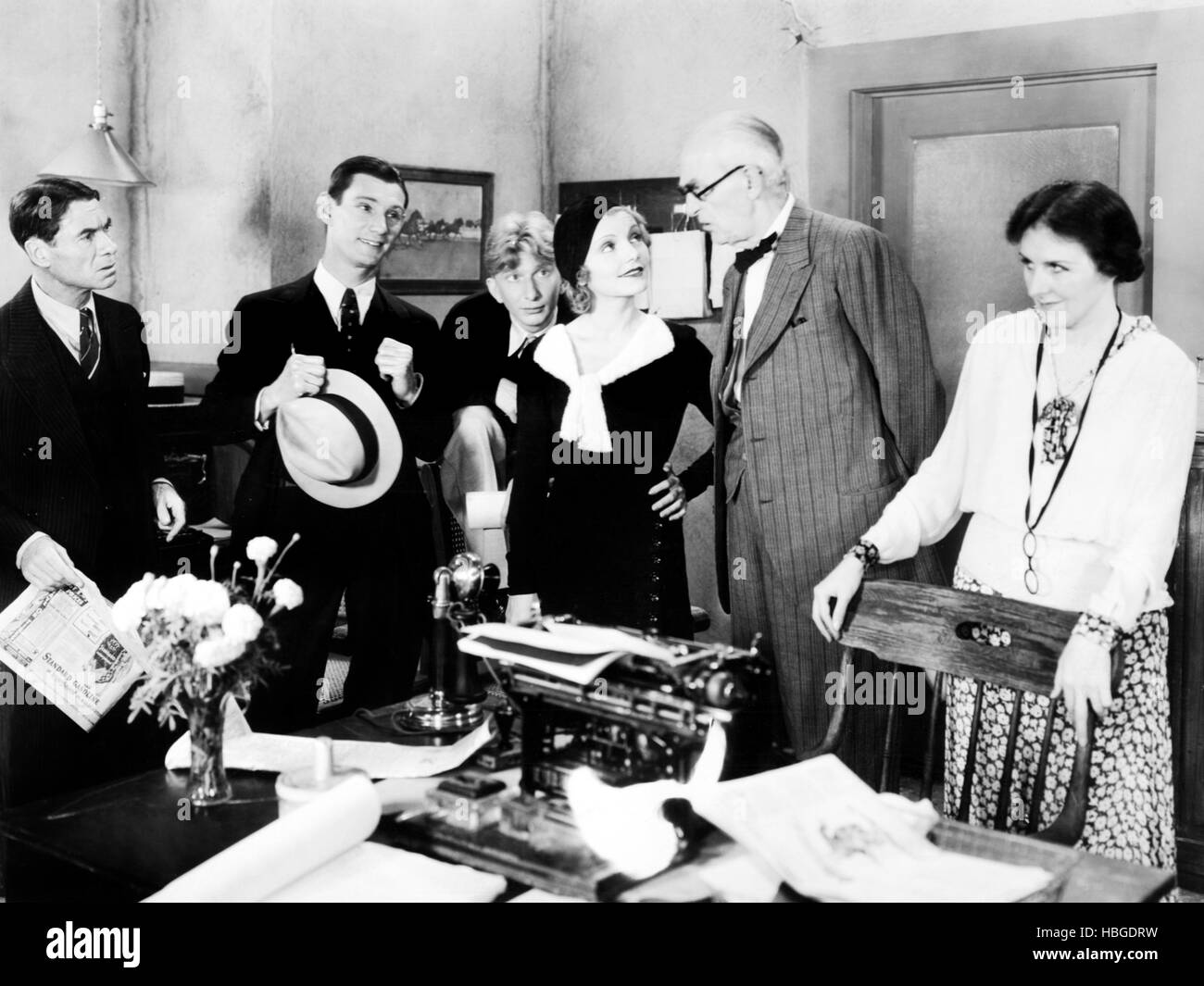 THE BACK PAGE, from center: Sterling Holloway, Peggy Shannon, Claude ...