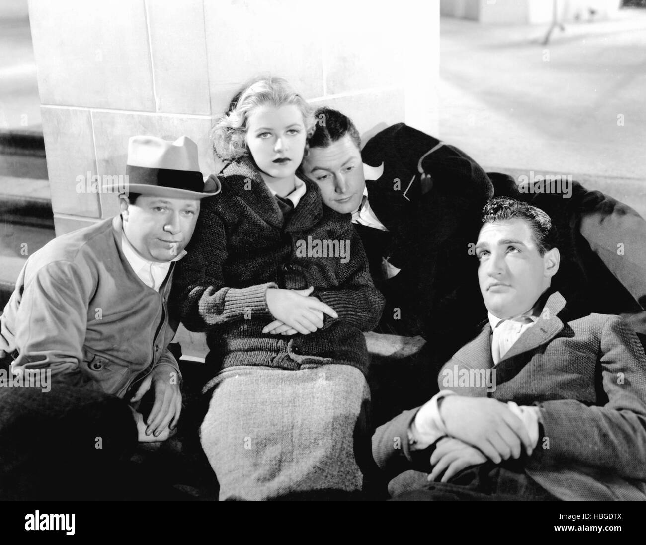 THE BAND PLAYS ON, from left: Stuart Erwin, Betty Furness, Robert Young ...