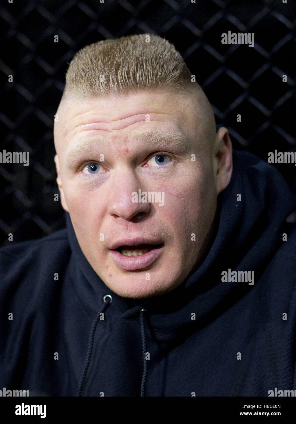 UFC Fighter Brock Lesnar speaks to the media before UFC 141 in Las ...